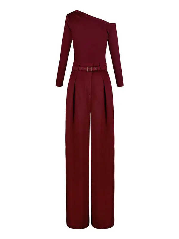 ALINA CERNATESCU Viscose Set With Pleated Trousers - Red