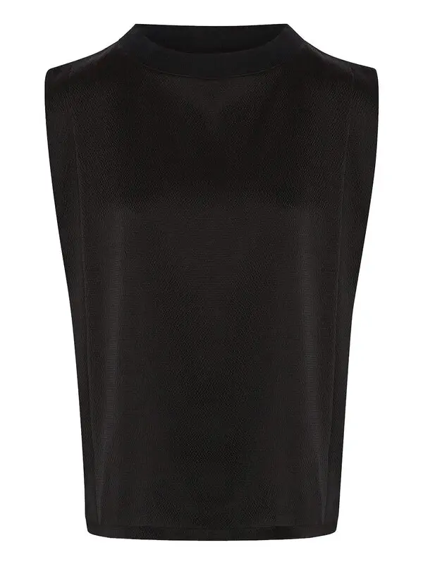 THE SUMMER EDIT Dani Hammered Silk T-shirt - Black