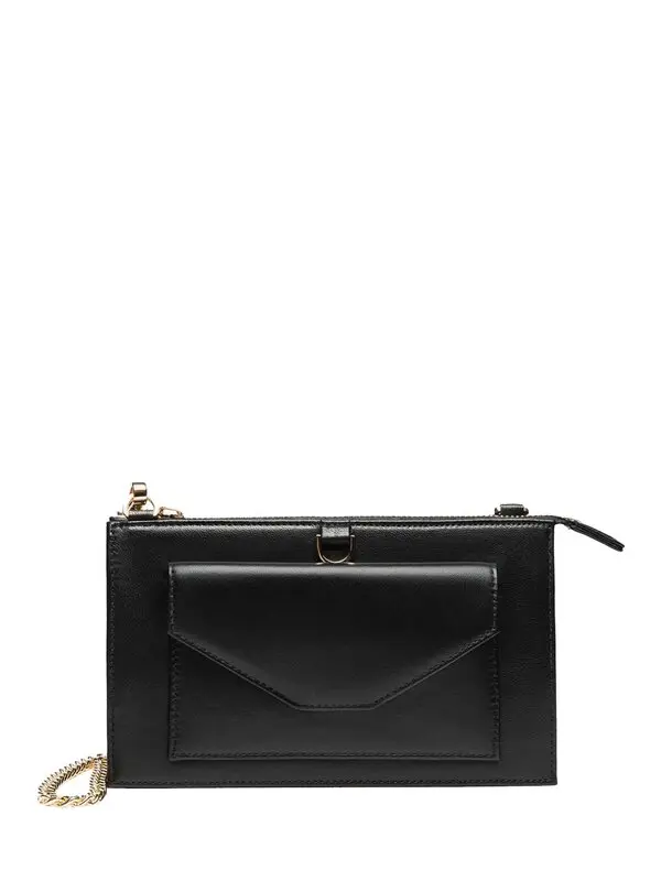 Lovard Leather Clutch With Gold-tone Hardware - Black/gold