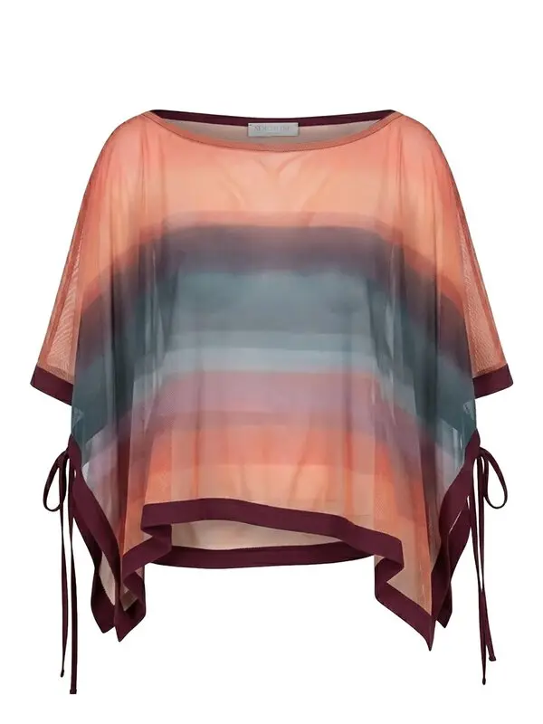 SEROTONE SWIM Swim Cover Up Mesh Rectangle Top - Orange