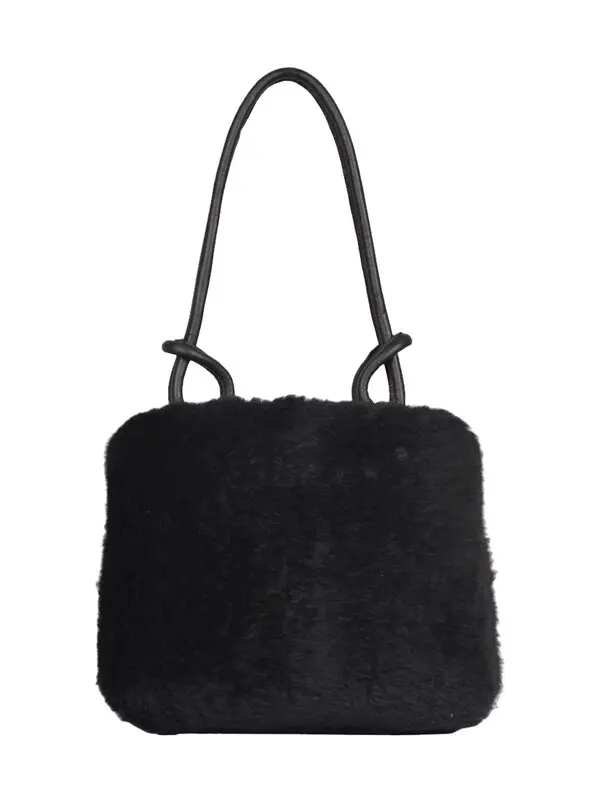 OWEN BARRY Sheepskin Hooper Shoulder Bag - Black