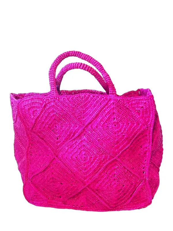 ZANATANY CONCEPTS Nico Raffia Tote Bag - Pink
