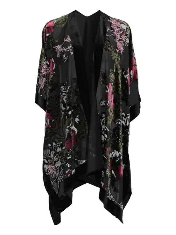 Saachi Velvet Kimono - Black