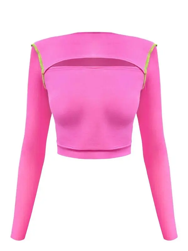 MONOSUIT Cropped Long Sleeve Top - Pink