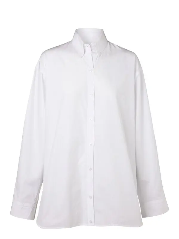 JORDAN Cotton Blend Button-down Shirt - White