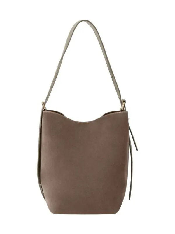 BETSY & FLOSS Melfi Suede Bucket Tote Bag - Black