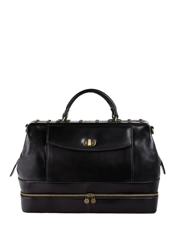 TIME RESISTANCE Leather Doctor Bag - Black