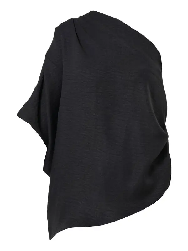METAMORPHOZA Asymmetric Draped Top - Black