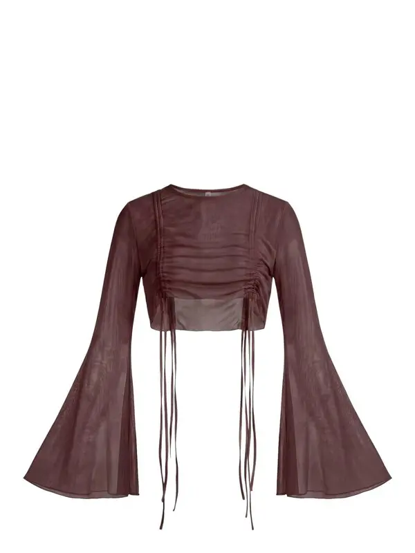 ALEVY STUDIOS Drawstring Top - Brown