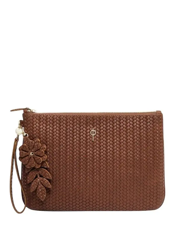 OTRERA Braided Leather Clutch - Brown