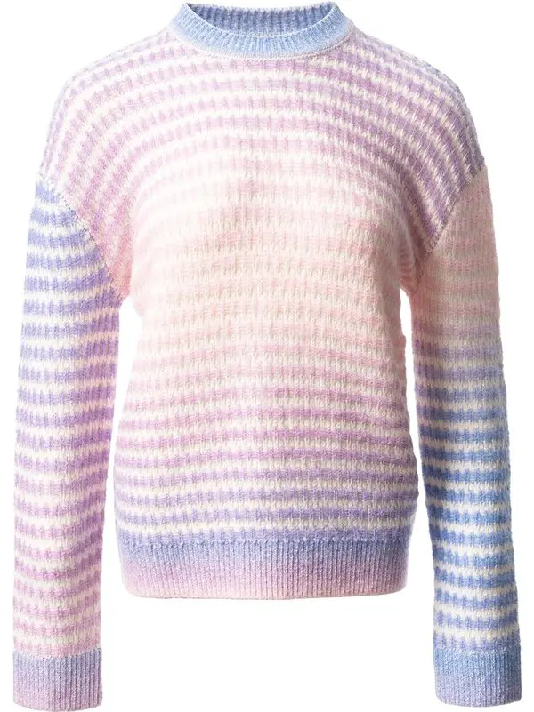 FULLY FASHIONING Ombre Knit Sweater - Purple