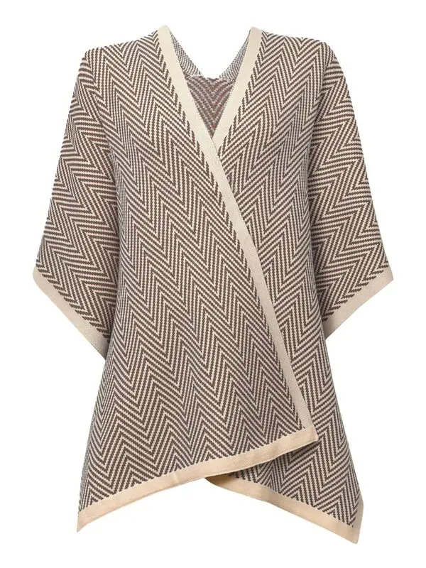 JAMES LAKELAND Chevron Knit Wrap - Brown