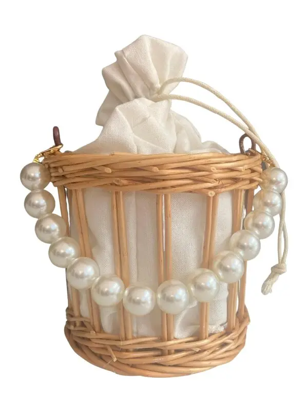 LULA-RU Pearl Embellished Bag - Brown