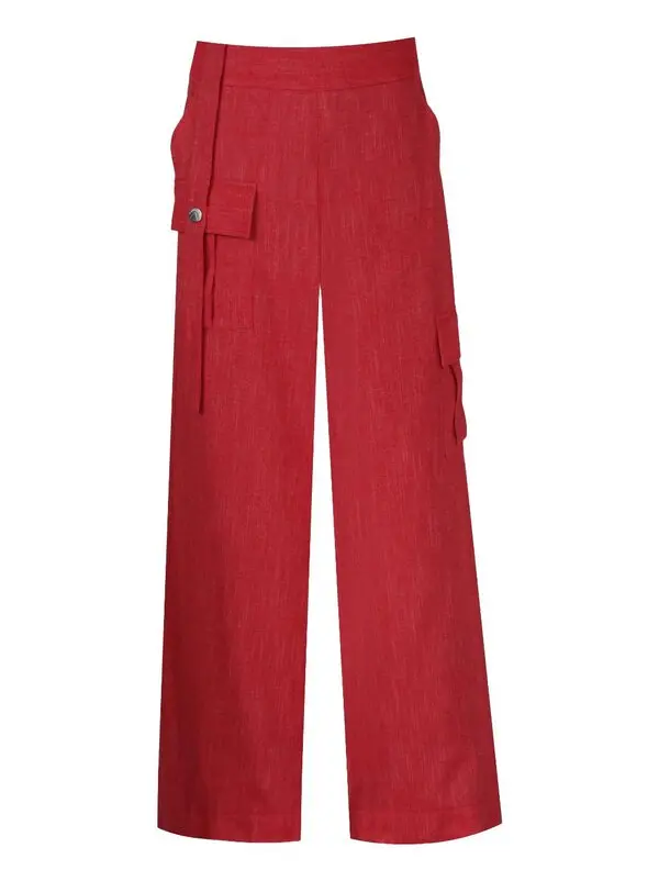 MIRIMALIST Flame Wide Leg Pants - Red
