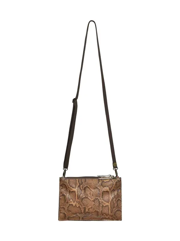 OWEN BARRY Leather Crossbody Clutch - Brown