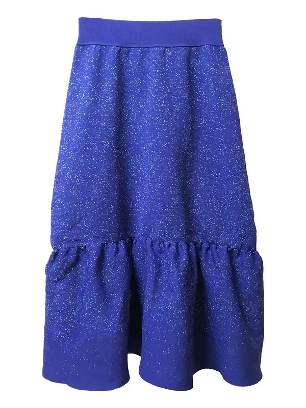 ARTO. Mini Dot Midi Knit Skirt - Blue