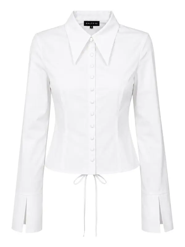 SALTEYE STUDIO Neutrals Lace-down Button-up - White