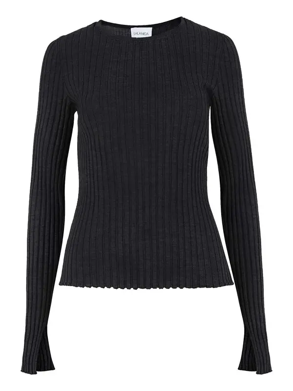 SALANIDA Brera Merino Long-sleeve Top - Black
