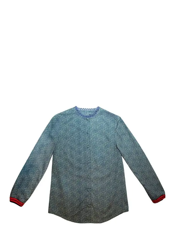 ABSURDE Floral Cotton Shirt With Knit Cuffs - Green