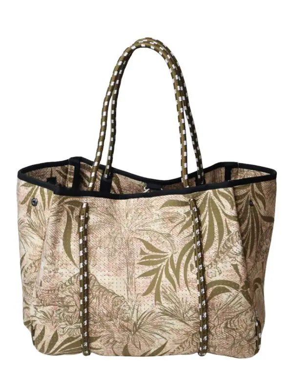 POP UPS BRAND Neutrals Everyday Jungle Fever Denim Tote - Beige