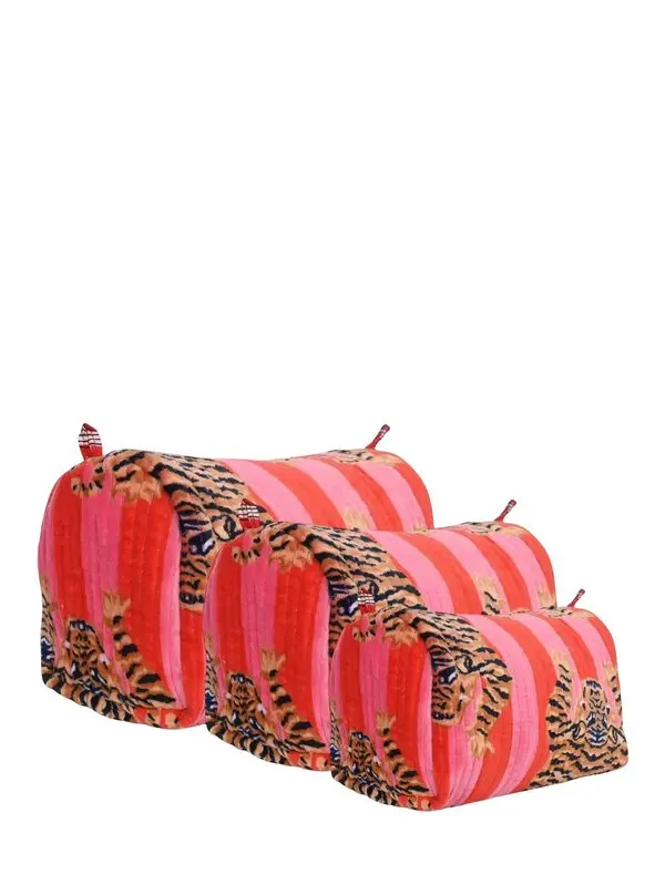 CYC Tibetan Tiger Velvet Three-piece Travel Set - Orange