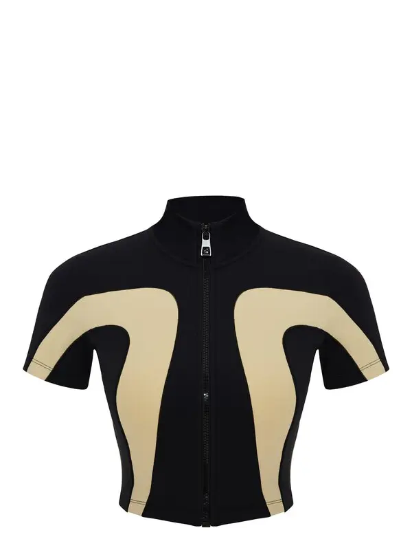 PCFG Boomerang Zip Up Top - Black