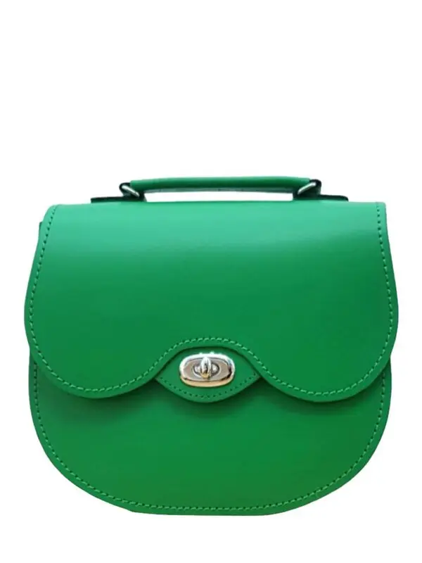 ZATCHELS Handmade Leather Saddle Bag With Twist Lock - Green