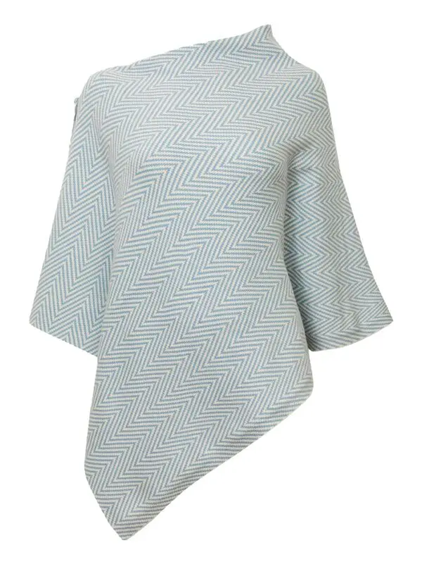 JAMES LAKELAND Chevron Button Poncho - Blue