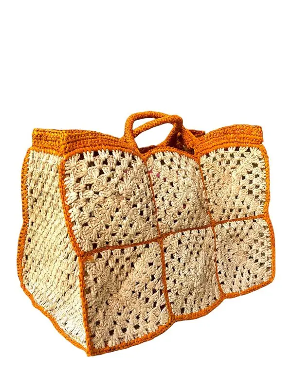 ZANATANY CONCEPTS Handmade Crochet Tote Bag - Orange