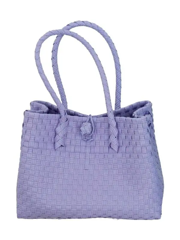 Pink Haley Small Woven Tote - Purple