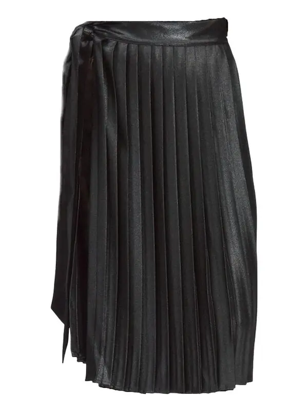 MONOSUIT Glitter Pleated Wrap Skirt - Black