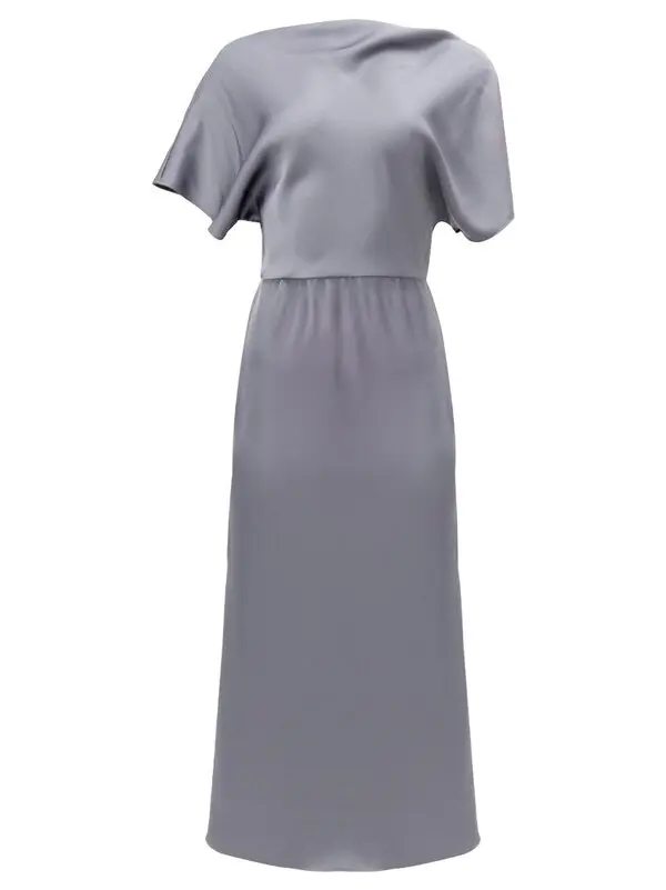 FOREVER YOUNG THE LABEL Satin Midi Dress - Grey