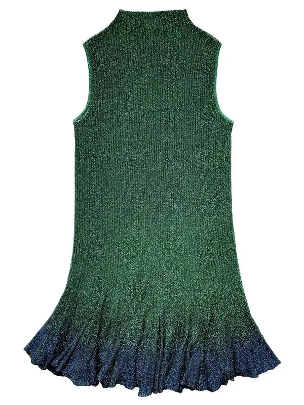 ARTO. Lurex Metallic Ribbed Knit Dress - Green
