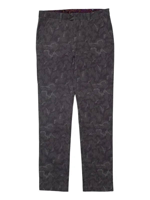 LORDS OF HARLECH Black / Grey Jack Chino In Rain Camo Smoke - Black/grey
