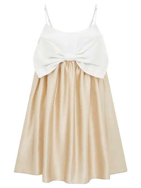 LISA THE LABEL Bow Detail Mini Dress - Gold