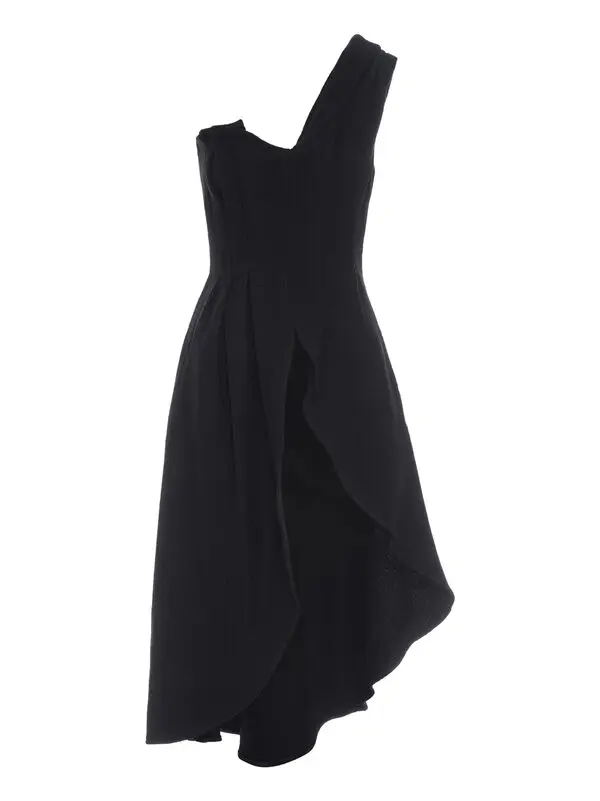 LAHIVE Billy Jean Asymmetrical Tweed Top - Black