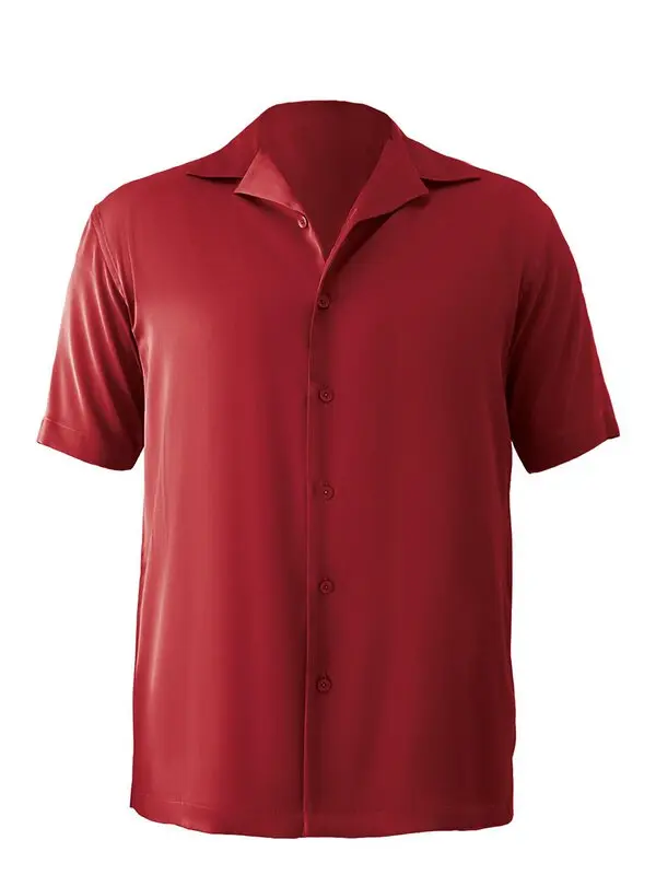 JANARA JONES Burgundy Satin London Shirt - Red