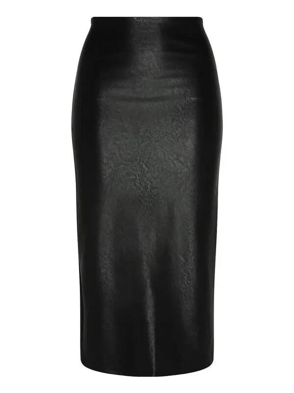 Commando Faux Leather Midi Skirt - Black