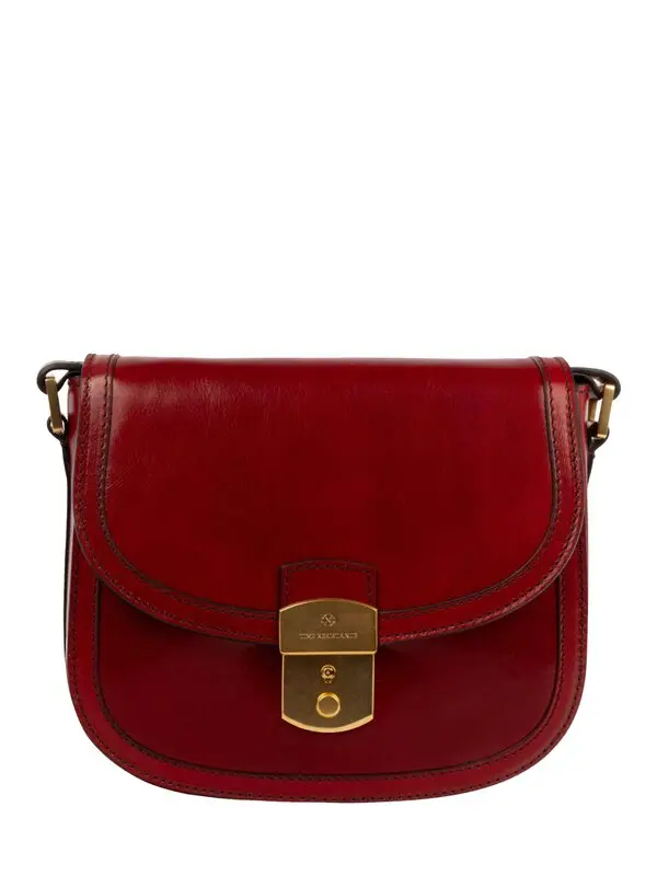 TIME RESISTANCE Leather Saddle Bag - Red