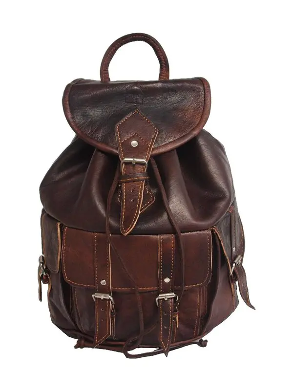 BERBER LEATHER The Larache Large Rucksack - Brown