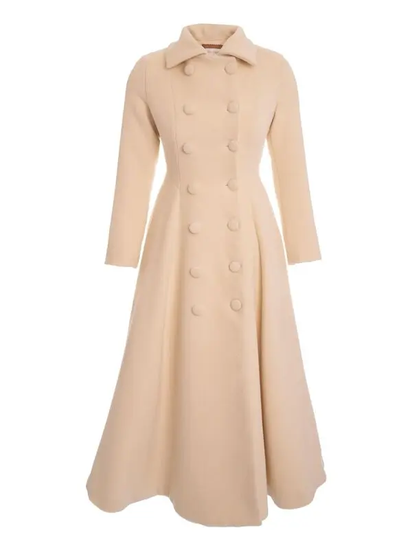 SOFIA TSERETELI Virgin Wool And Cashmere Redingote Coat - White