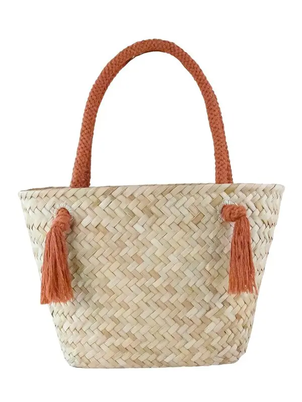 Likhâ Classic Tote Bag With Braided Handles - Orange