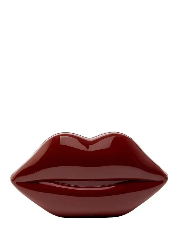 Lulu Guinness Garnet Medium Lips Clutch - Red