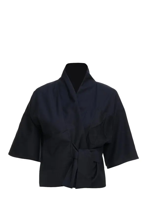 MOE Ink Deep Wool Vest Jacket - Blue