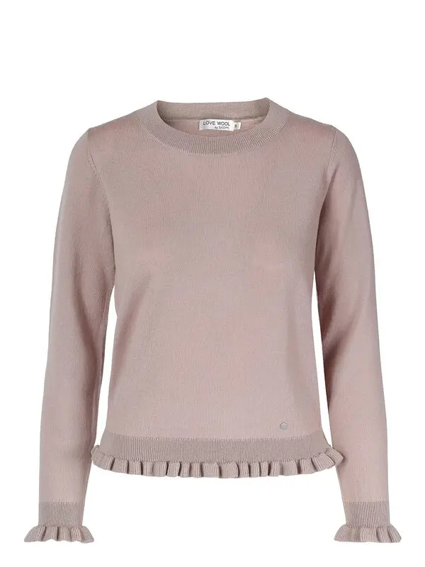 TIRILLM Merino Wool Frill Sweater - Beige