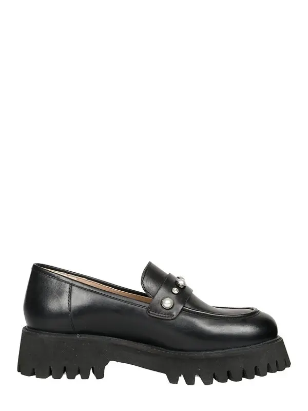SAINT G Pearl-embellished Leather Loafers - Black