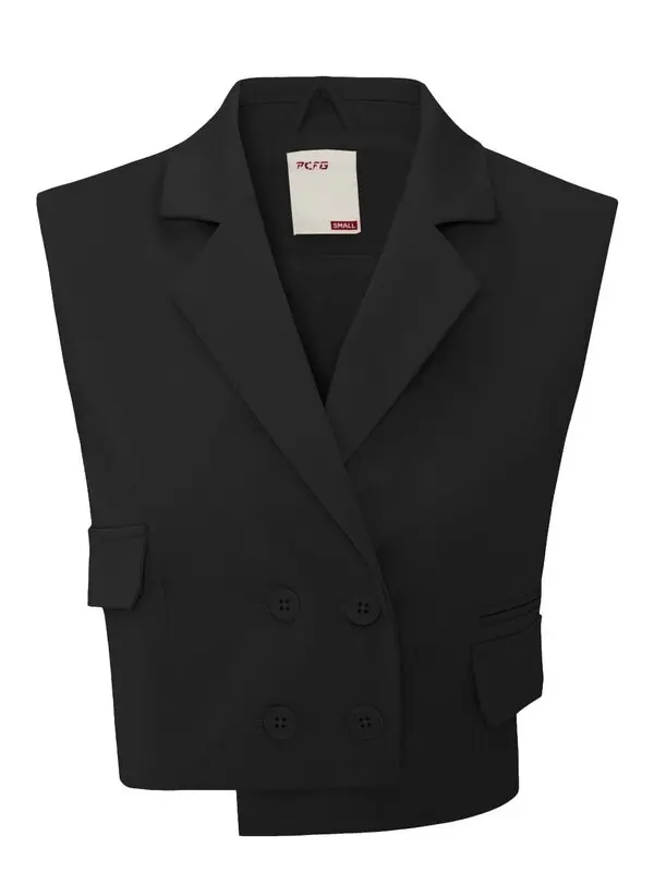 PCFG Woven Crop Vest - Black