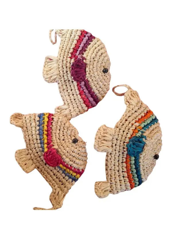ZANATANY CONCEPTS Accessories Fish Raffia Keyring - Red
