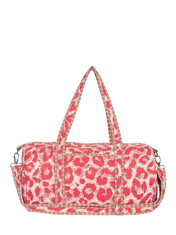 CYC Cotton Leopard Print Weekender - Red
