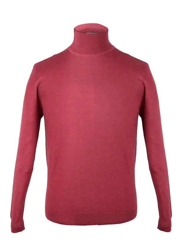 DAVID WEJ Harry Wool Roll Neck Jumper - Red